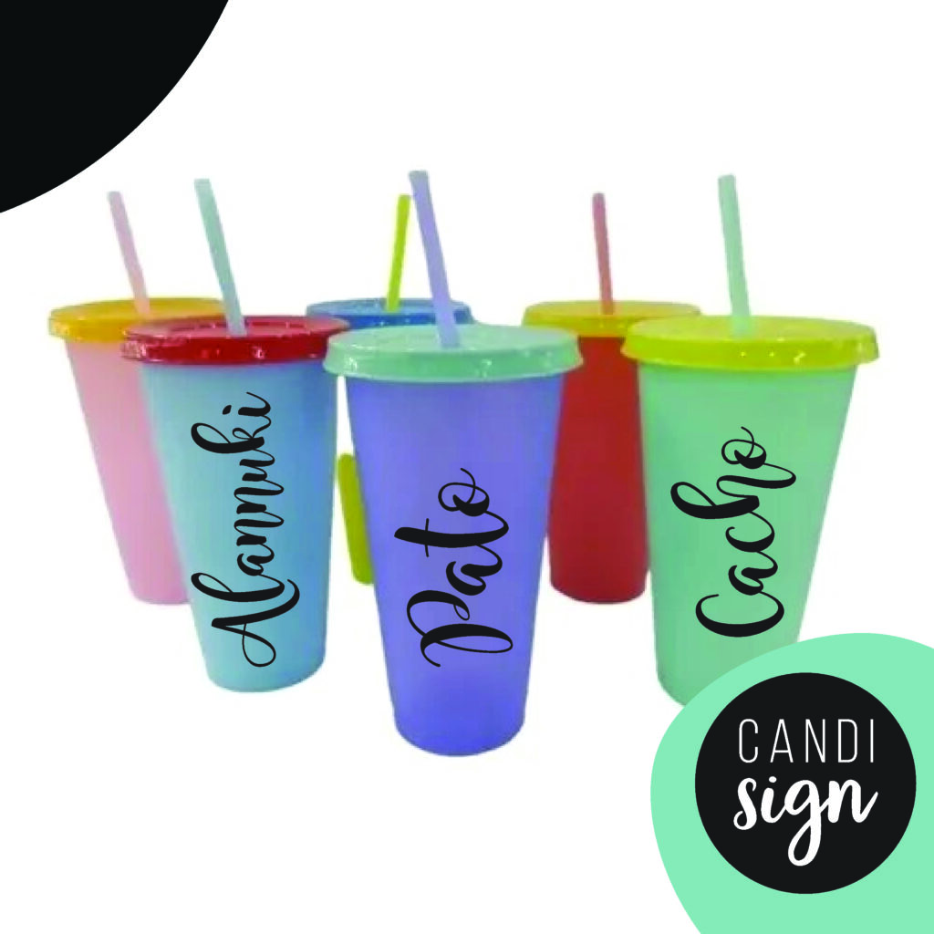 Paquete de Vasos Mágicos con Popote Personalizados | Candisign